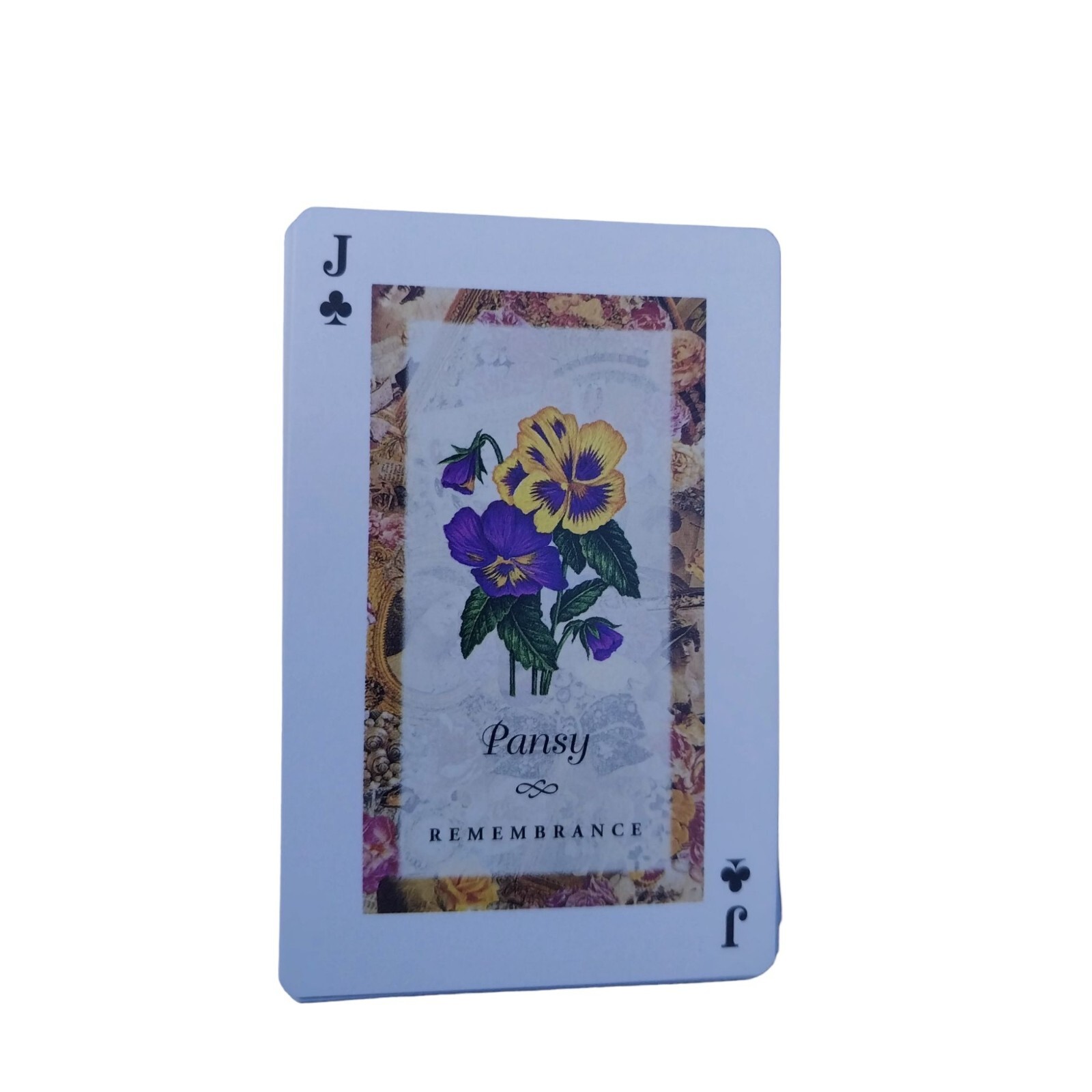 4 Flower Playing Cards Tulip Violet Foxglove Hawthorn Collage Scrapbook ...