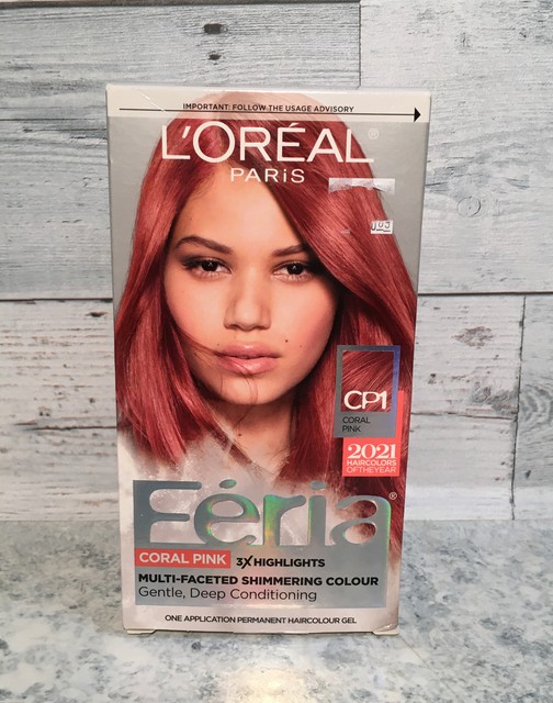 L'oreal Feria Hair Color Dye Coral Pink Level 3 Permanent Shimmering ...