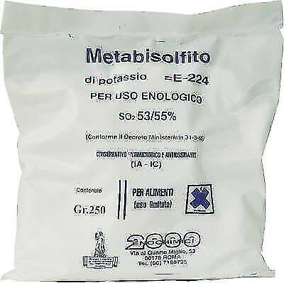 METABISOLFITO POTASSICO ENOLOGICO E224 GR 250 PZ 10 | eBay