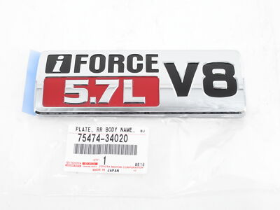 Genuine OEM Toyota 75474-34020 Driver Fender "iFORCE 5.7L V8" Nameplate ...