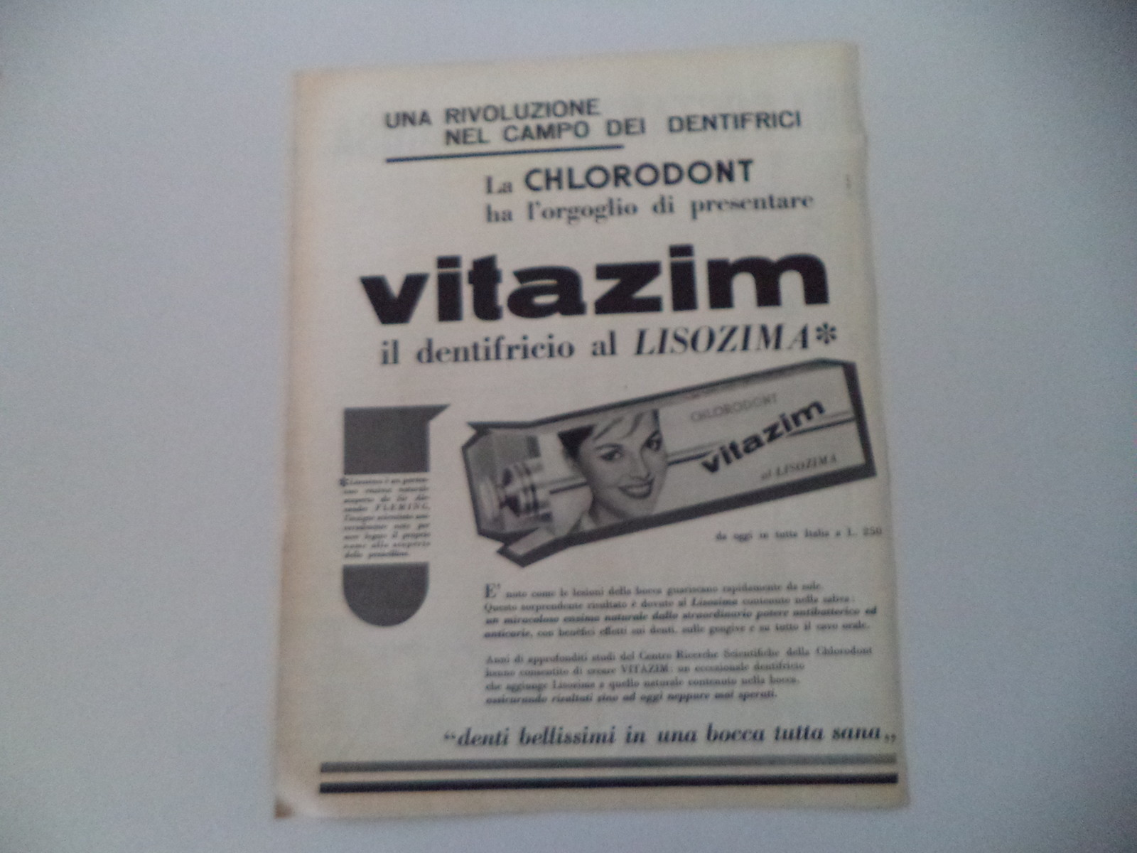 advertising Pubblicità 1961 DENTIFRICIO CHLORODONT VITAZIM | eBay UK