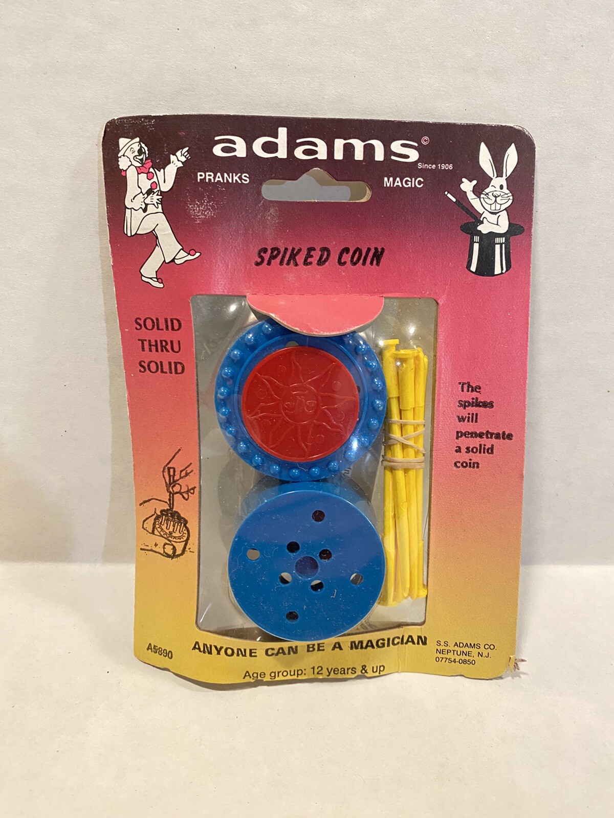 Vintage Adams Magic Trick Prank Joke New in Package - Spiked Coin | eBay