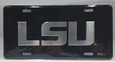 IPG Team Sports LSU Tigers Metal License Plate, Black / Chrome | eBay