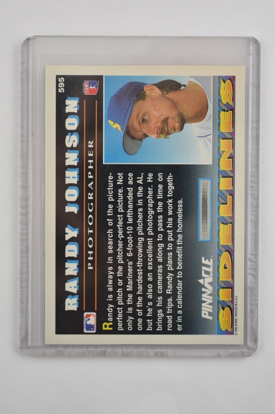 1992 Pinnacle Randy Johnson Seattle Mariners Sidelines Baseball Card ...