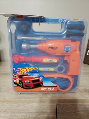 HOT WHEELS TOOL CASE - DRILL & DRILL BITS, WRENCHS, SCREWS, NUTS AND ...