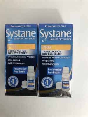 2x Systane Pro PF Dry Eye Preservative Free Lubricant Eye Drops 10 mL ...