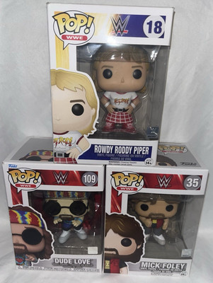 Funko Pop! WWE Lot (3): Mick Foley (35), Dude Love (109), Rowdy Roddy ...