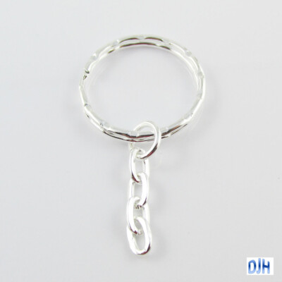Bulk Key Ring Keychain Findings Split Ring Keyring Silver Plated 25mm ...