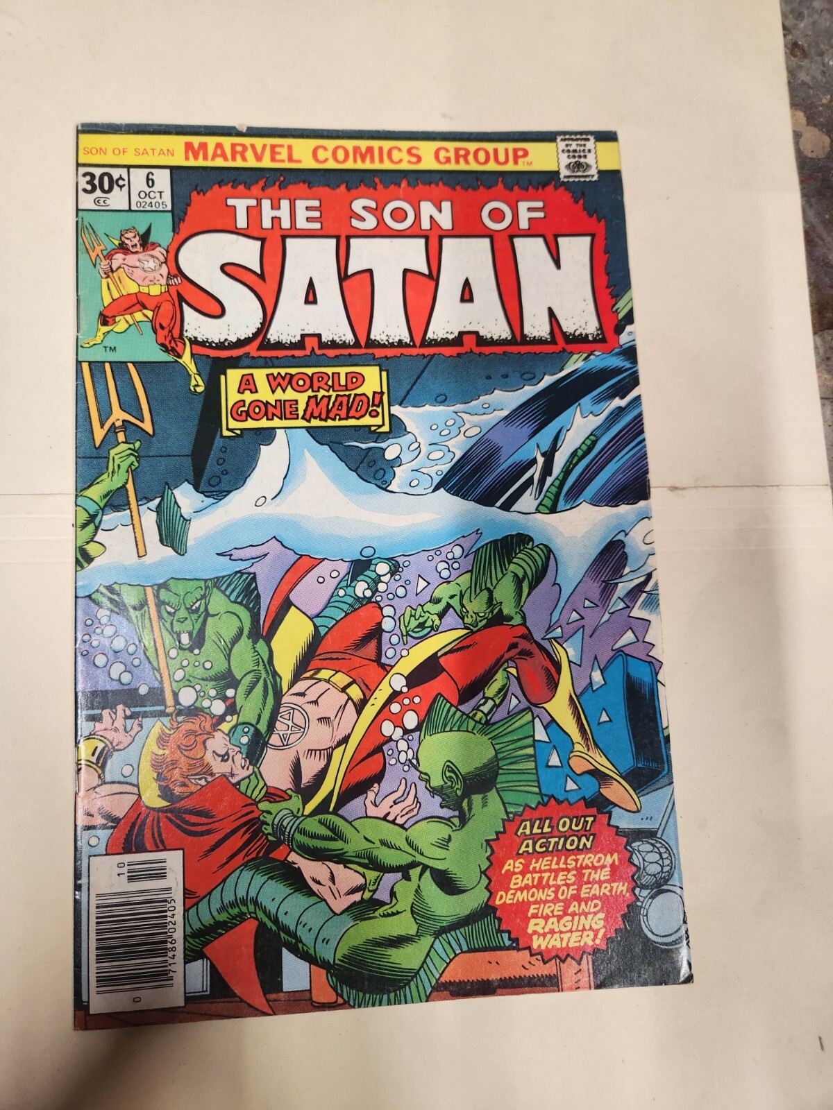 1976 Marvel Comics The Son of Satan #6 Iconic Damien Hellstrom Battle ...