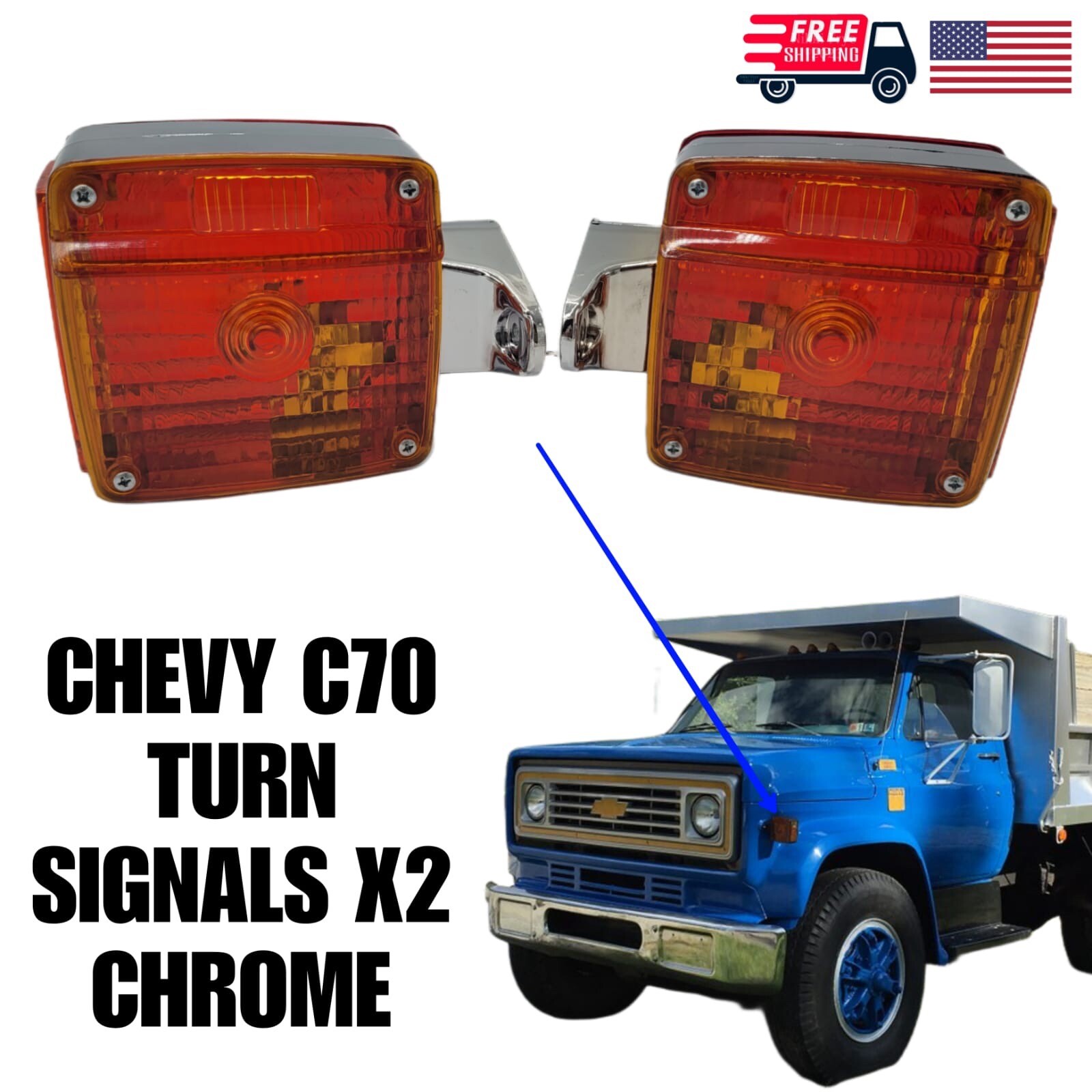 Chevy C70 Medium Duty Truck Turn Signal Light Assembly Signals X2 ...