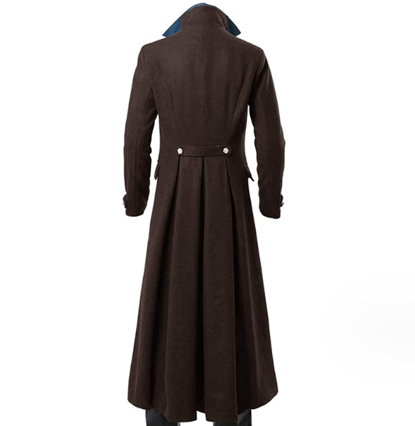 Men's Steampunk Military Trench Coat Long Jacket Gothic Overcoat ...