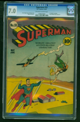 Superman #10 (1941) CGC 7.0 1st bald Lex Luthor Ad for World's Best ...
