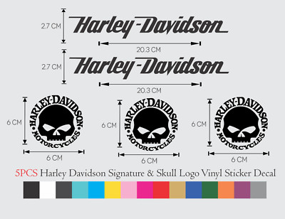 5 PCS Harley Davidson Willie G Skull & Signature Vinyl Sticker decals ...