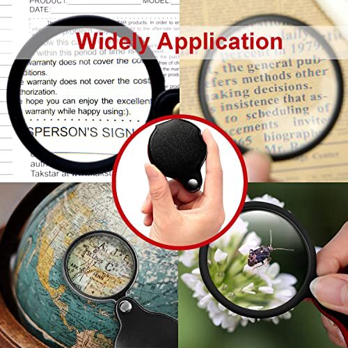 10x Small Pocket Magnifier Glass Mini Folding Magnifying Lenses With ...