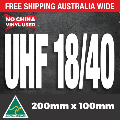 UHF 18 / 40 Radio CB CARAVAN 4X4 UTE CAR TRUCK VAN Vinyl Decal Sticker ...