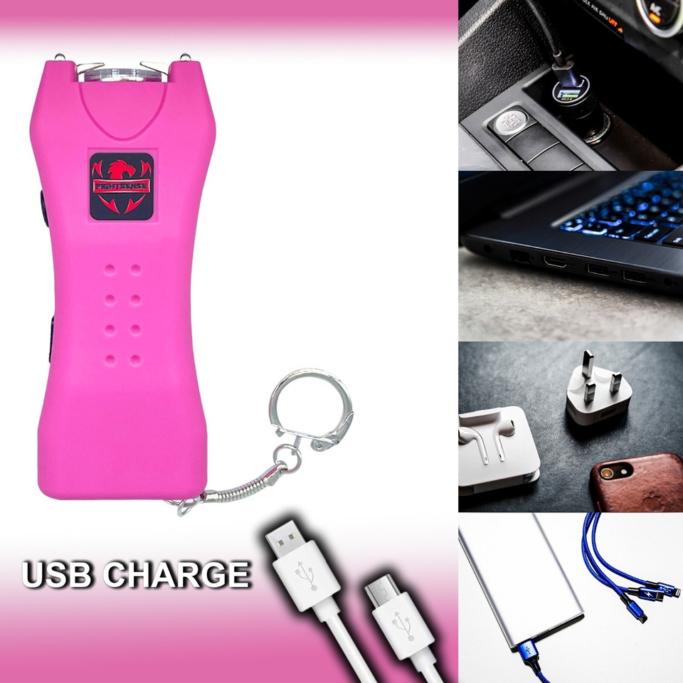 FIGHTSENSE Rechargeable Stun Gun 10 Mil Volts With Led Light Extremely ...