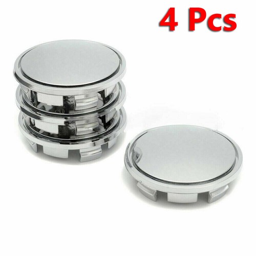 4 Pcs 68mm Cap Vehicle Chrome Silver Hub Caps Cover Emblem ABS Wheel ...