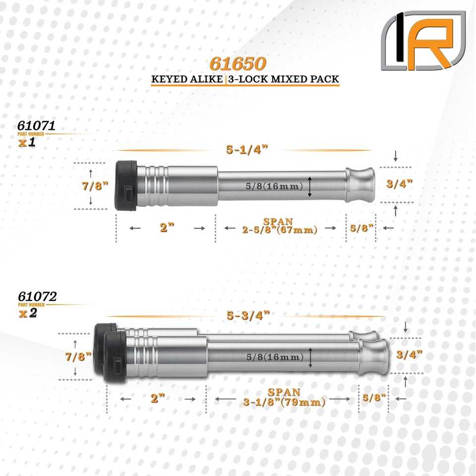 61650-D | Receiver Lock for 2 in and 2.5 in Receivers Class III, IV, V ...