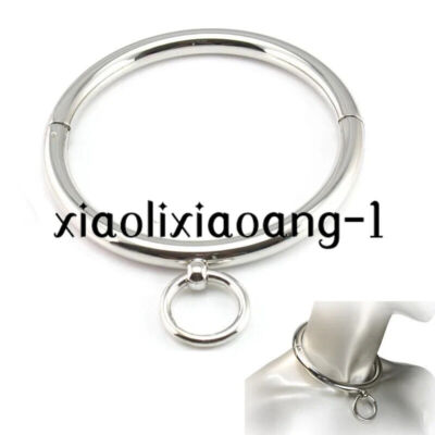 Metal Lockable Slaves Neck Collar Restraint Binding Choker O-Rings ...