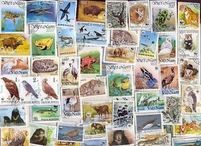 50 ALL DIFFERENT WORLD WILDLIFE FUND ON STAMPS WWF | eBay