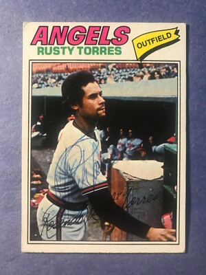 SIGNED RUSTY TORRES AUTOGRAPHED 1977 TOPPS BASEBALL CARD - ANGELS | eBay