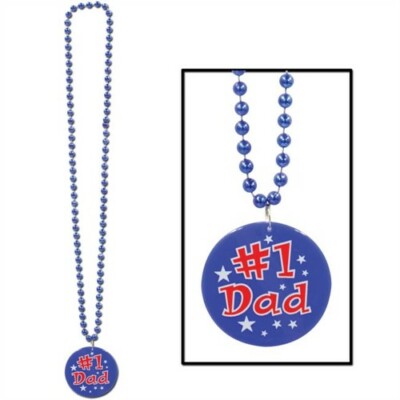 #1 Dad Beads w/Medallion Fathers Day Gift Present Dads Birthday Decor ...
