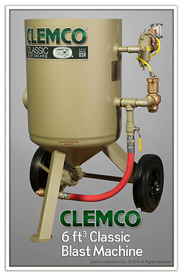 CLEMCO SANDBLASTING MACHINE W/ TLR 300 REMOTE CONTROL SYSTEM, 6 CU FT ...
