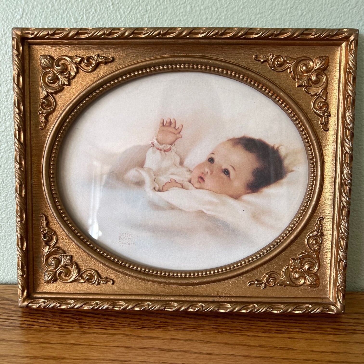 Vtg Ornate Gold Frame with Bessie Peace Gutmann Golden Glow of ...
