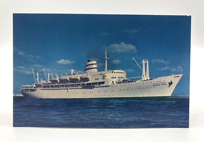 ISRAEL NAVIGATION COMPANY SS THEODOR HERZL VINTAGE POSTCARD CRUISE SHIP ...