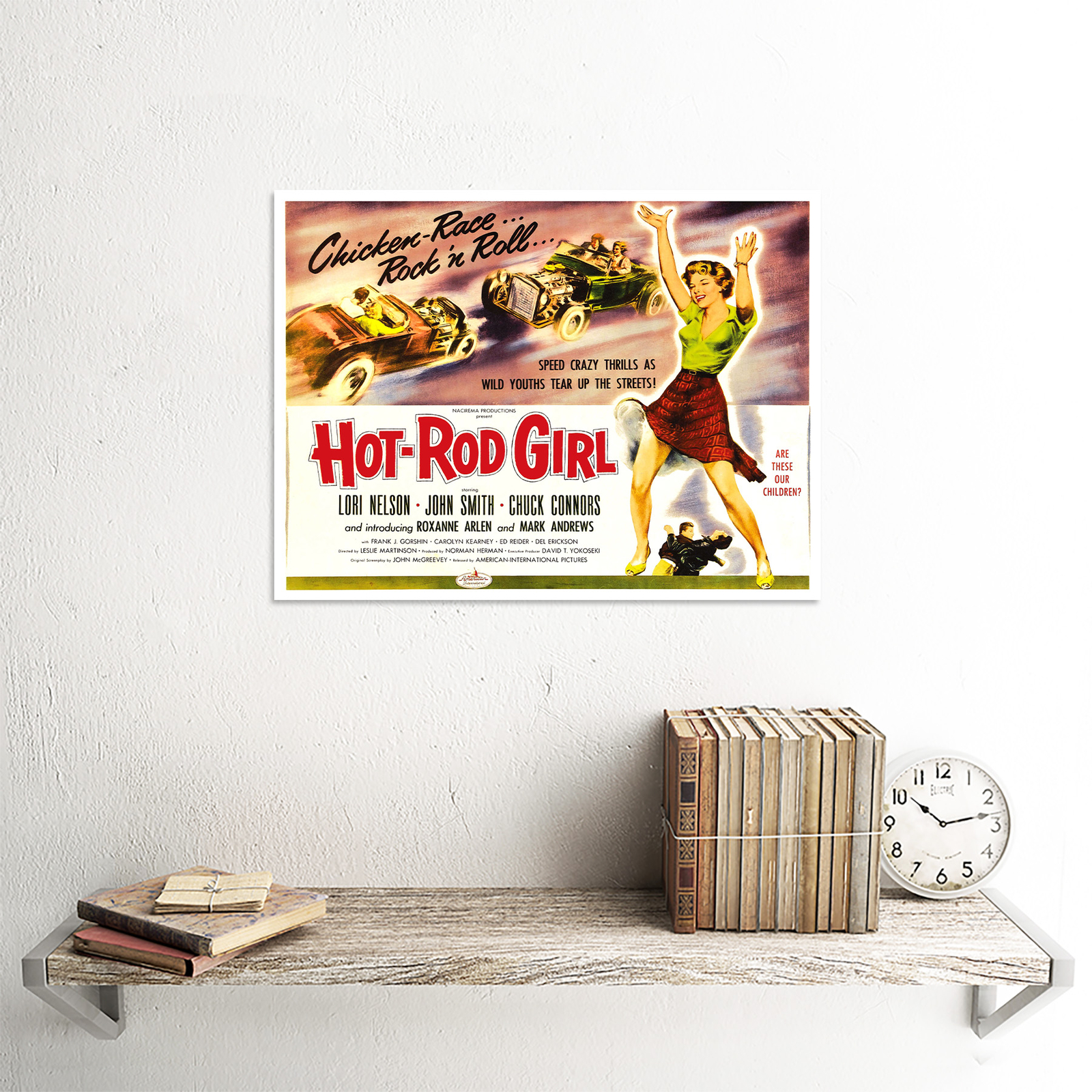 MOVIE FILM HOT ROD GIRL REBEL DRIVE CAR THRILLER FINE ART PRINT POSTER ...