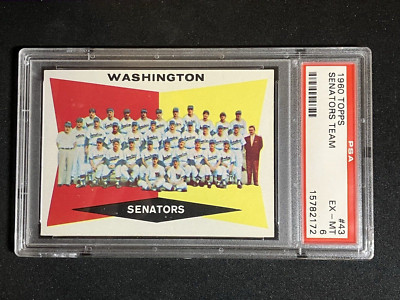1960 topps #43 ⚾️ Washington Senators Team Card PSA 6 EX-MT 🔥 | eBay