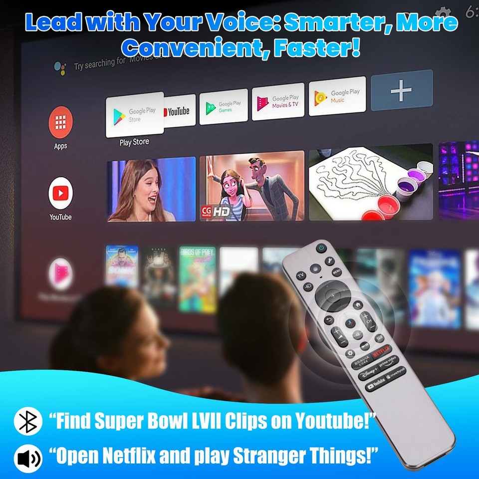 RMF-TX910U Backlit TV Remote for Sony Bravia TV Voice Remote With ...