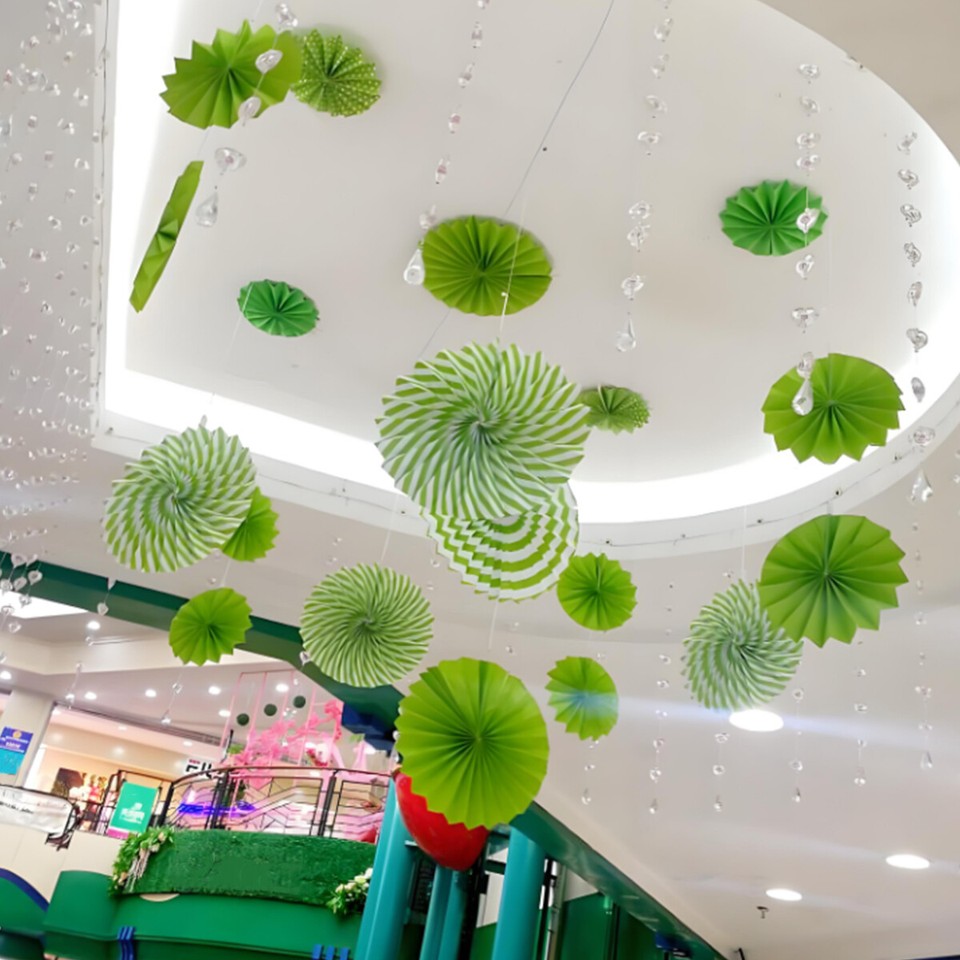 Printing Vintage Wheel Tissue Paper Hanging Fans Flower Craft Party ...