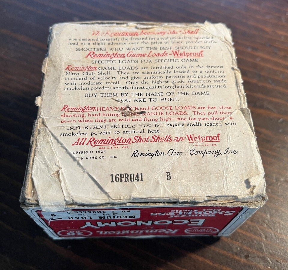 Antique Two Piece Remington UMC Economy Shot Shell Box 12 Gauge Empty ...