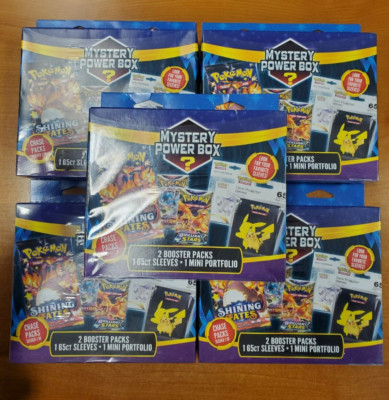 5 Boxes: Pokemon Mystery Power Box 2 Booster Packs/65 Sleeves/Mini ...
