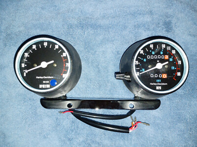Harley Davidson Gauge Set Speedometer Speedo Tach Tachometer MPH - New ...