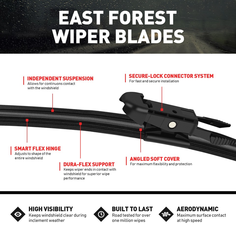 Pair of 24"19" Front Window Wiper Blade Fit For BMW 3 Series 328i 2010 ...