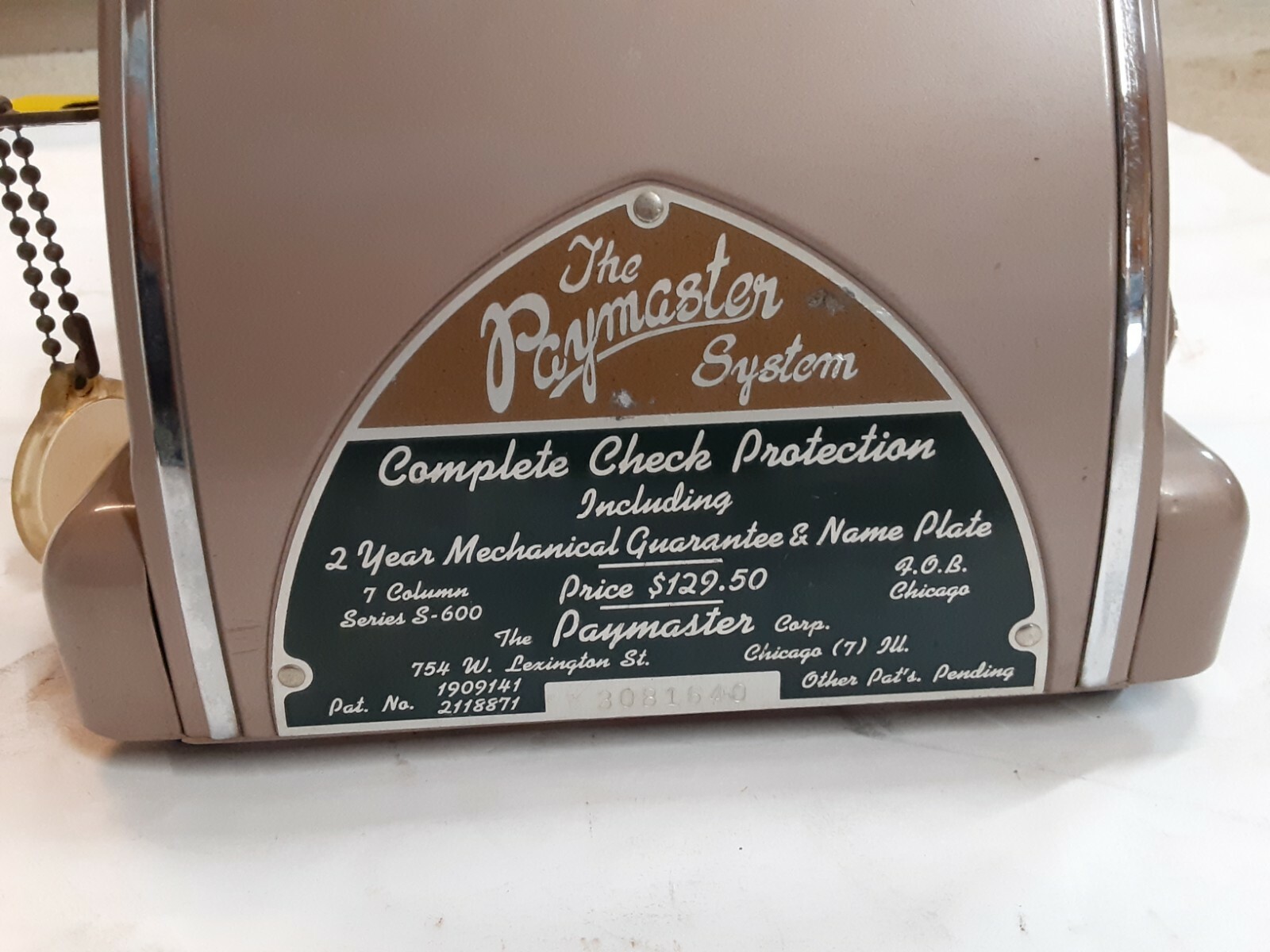 Vintage Paymaster Series S-600 Check Writer 7 Column Stamper Machine ...