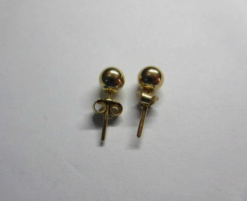 Vintage SOLID 9ct GOLD Ball Design STUD EARRINGS | eBay UK