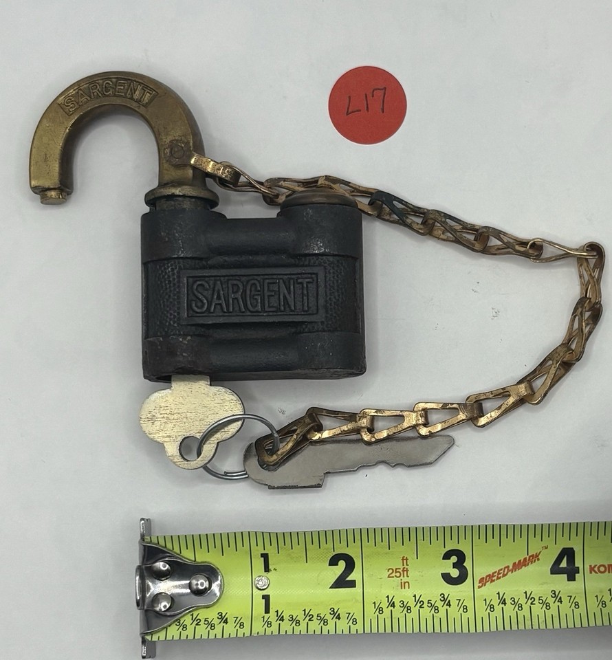 Vintage Sargent Push Key Padlock w/Key Great Condition (L17) | eBay