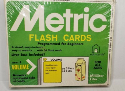 Metric Flash Cards Edu Cards Volume Vintage 1976 New In Sealed Box | eBay
