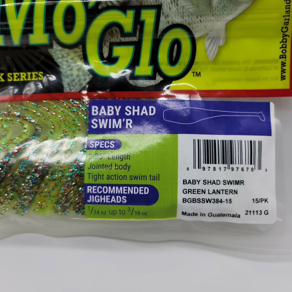 Bobby Garland Crappie Baits 2pks Mo Glo & 2pks Baby Shad Swim'R 4 Packs ...