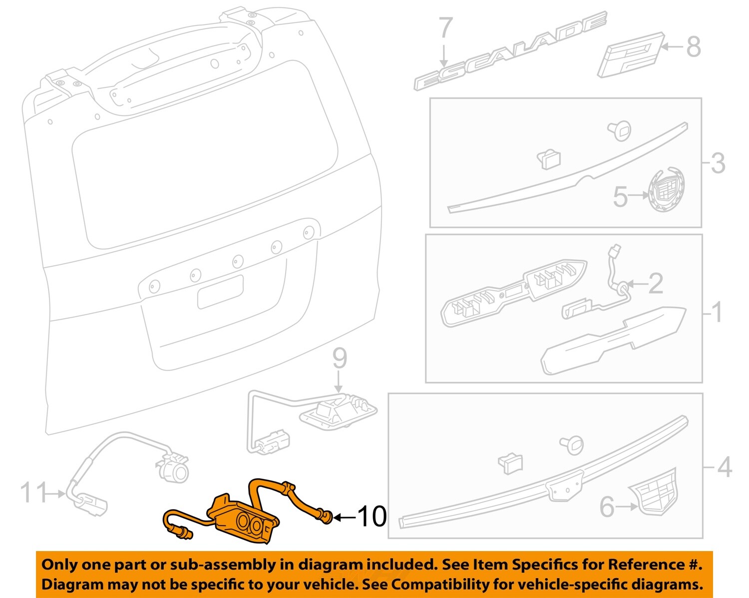 GM OEM 11-20 CTS Lift Gate Exterior Trim-Rear Camera 84271644 | eBay