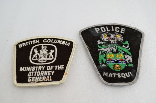 British Columbia BC Patches Matsqui Police Ministry of Attorney General ...