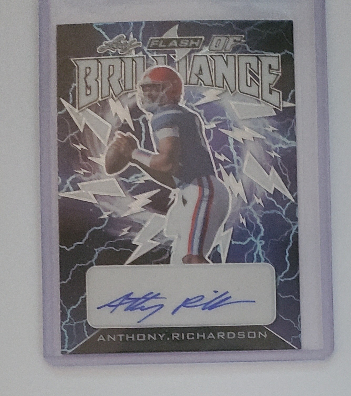 Anthony Richardson 2022 Leaf Flash of Brilliance BLUE Autograph Rookie ...