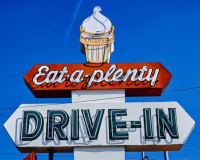 8x10 Vintage photo of Eat-A-Plenty Drive-In ice cream sign, Rt. 25 ...