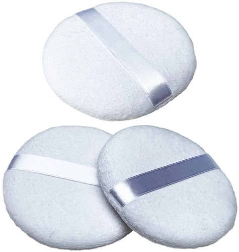 3x 4.5" Jumbo Extra Large Powder Puff 100% Pure Cotton Soft Fluffy ...