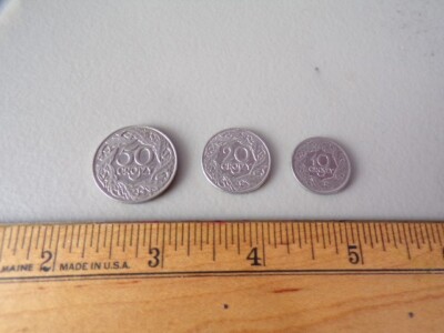 Vintage 1923 Poland 50, 20, 10 Croszy Coins | eBay