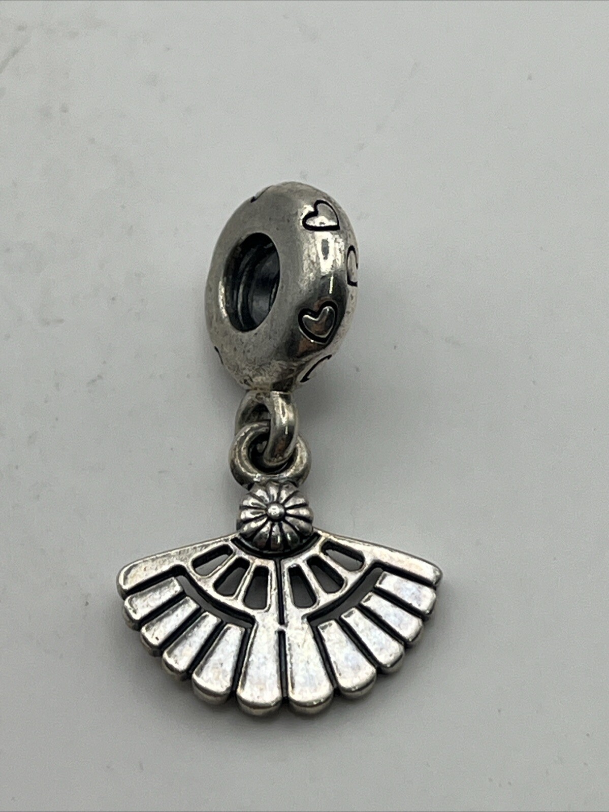 GENUINE Pandora Fan Dangle Charm Retired - Gem