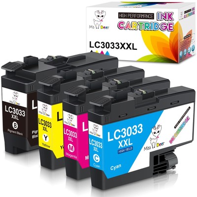 Miss Deer Upgraded LC3033 Ink Cartridges, Compatible Replacement for ...